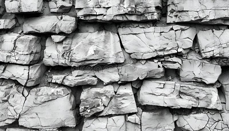 Gray Stone Wall Texture. Wide Panoramic Rock Pattern. Natural Masonry ...