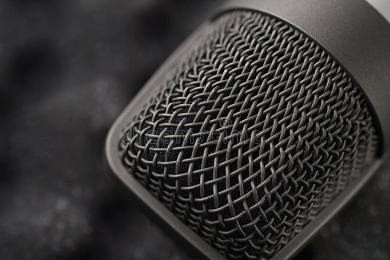 Gray Condenser Microphone with Cable Stock Photo - Image of condenser ...