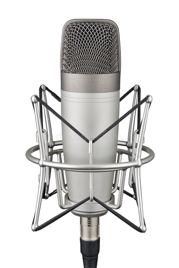 Studio Condenser Microphone Blue and Gold Stock Image - Image of power ...