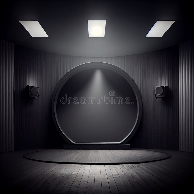Gray Studio Room Background with Spotlight on. Illustrator Generative ...