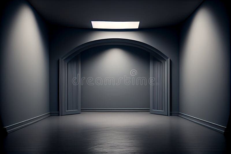 Gray Studio Room Background with Spotlight on. Illustrator Generative ...