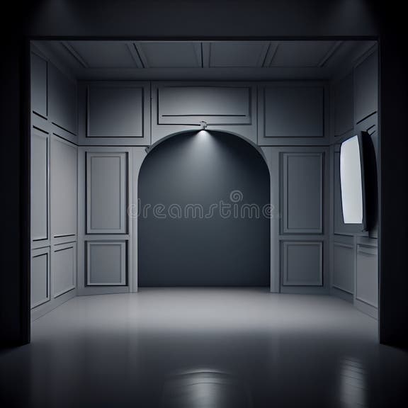 Gray Studio Room Background with Spotlight on. Illustrator Generative ...