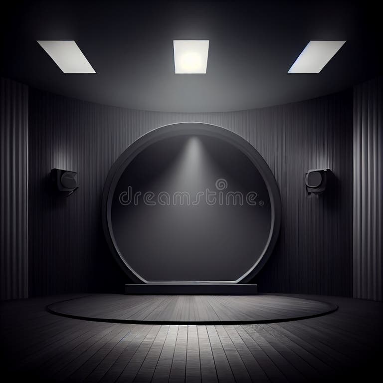 Gray Studio Room Background with Spotlight on. Illustrator Generative ...