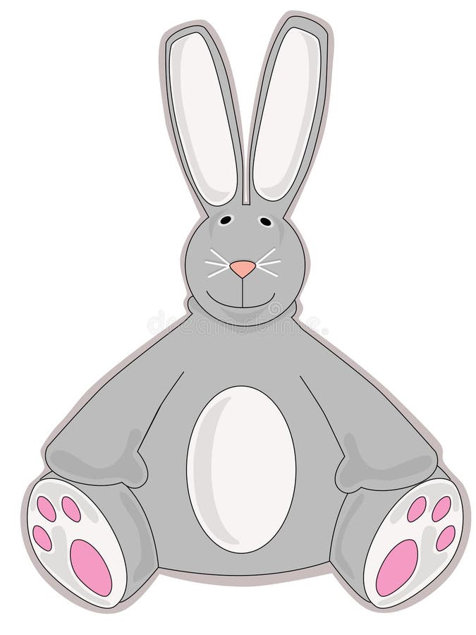 Gray Stuffed Animal Bunny stock vector. Illustration of kids - 3912240