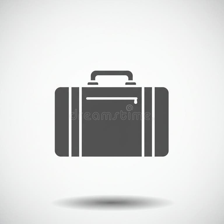 Gray Suitcase Icon with a Simple, Rectangular Design and a Handle on ...