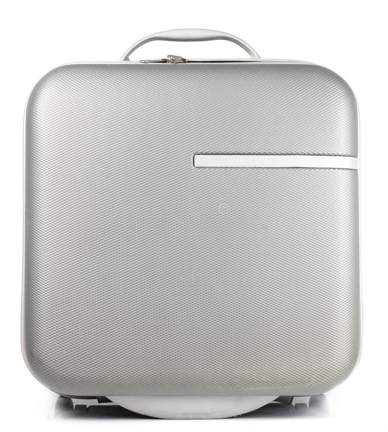 Gray Suitcase on White Background Stock Photo - Image of gray, suitcase ...