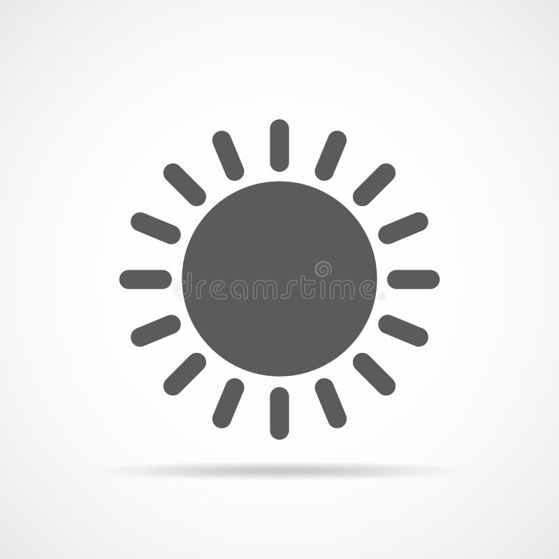 Gray Sun Icon. Vector Illustration Stock Illustration - Illustration of ...