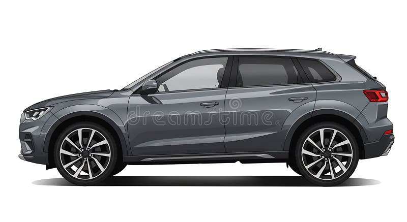 Gray SUV with a Sleek, Modern Design, Shown from the Side. Features ...