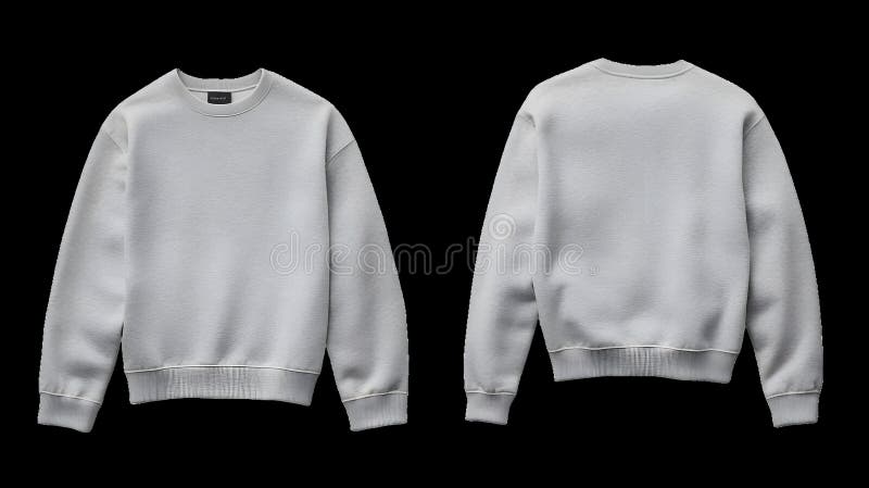 Gray Sweatshirt Front and Back View Displaying Simple Casual Design ...