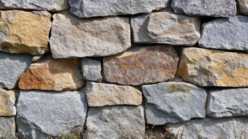 Gray and Tan Stone Wall Texture Background Stock Illustration ...