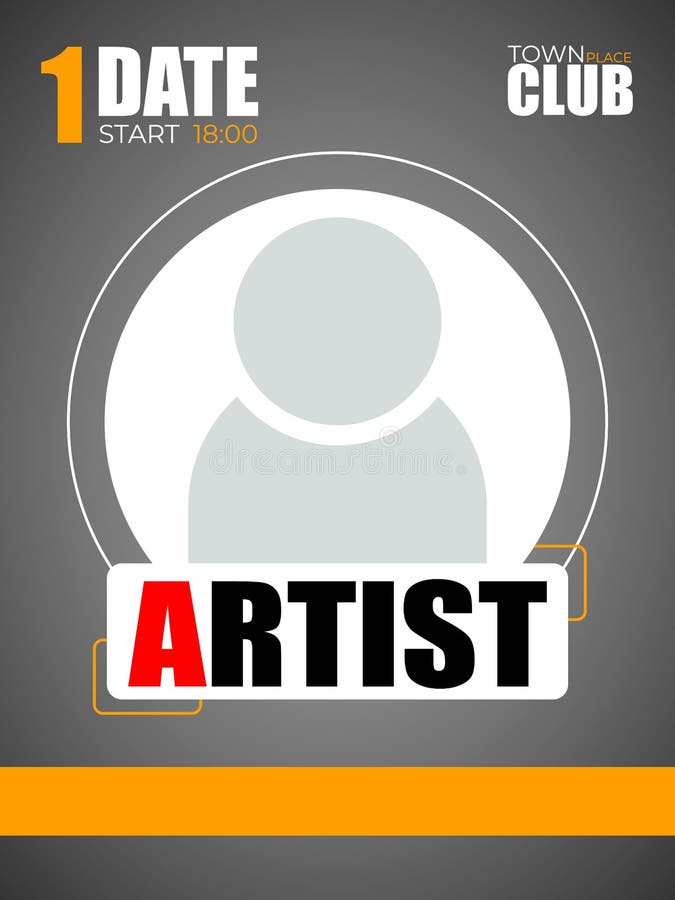 Gray Template for the Poster. Vector Blank for Concert Poster Stock ...