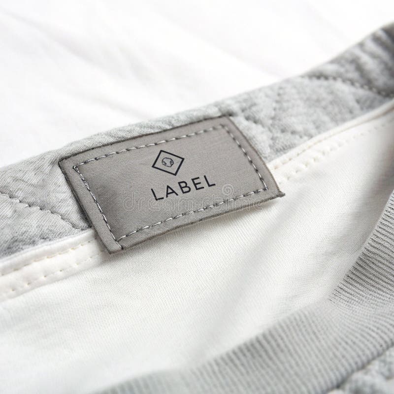 Gray Textile Label Isolated on White Background Stock Illustration ...