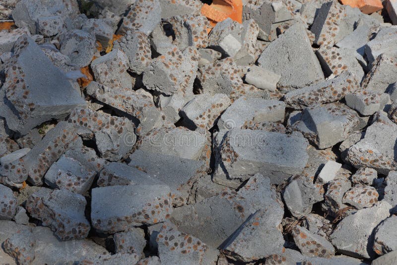 Gray Texture of Pieces of Concrete and Stones in a Pile of Garbage ...