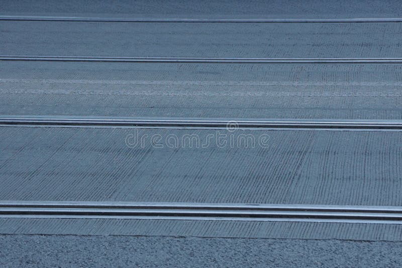 Gray Texture of Tram Rails on Asphalt Stock Image - Image of line ...