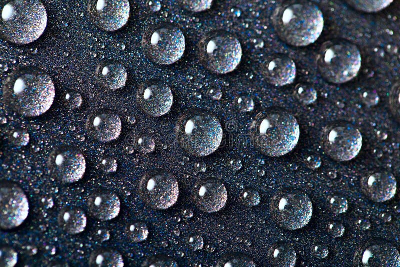 Gray Texture with Water Drops, Round Droplets on a Dark Abstract ...