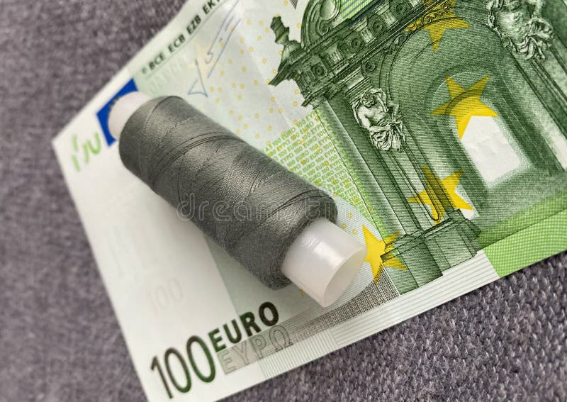 Gray Thread is on the 100 Euro Banknote. the Background is Fabric Gray ...