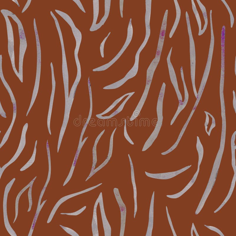 Gray Tiger Stripes on Brown Background Seamless Pattern Stock Image ...