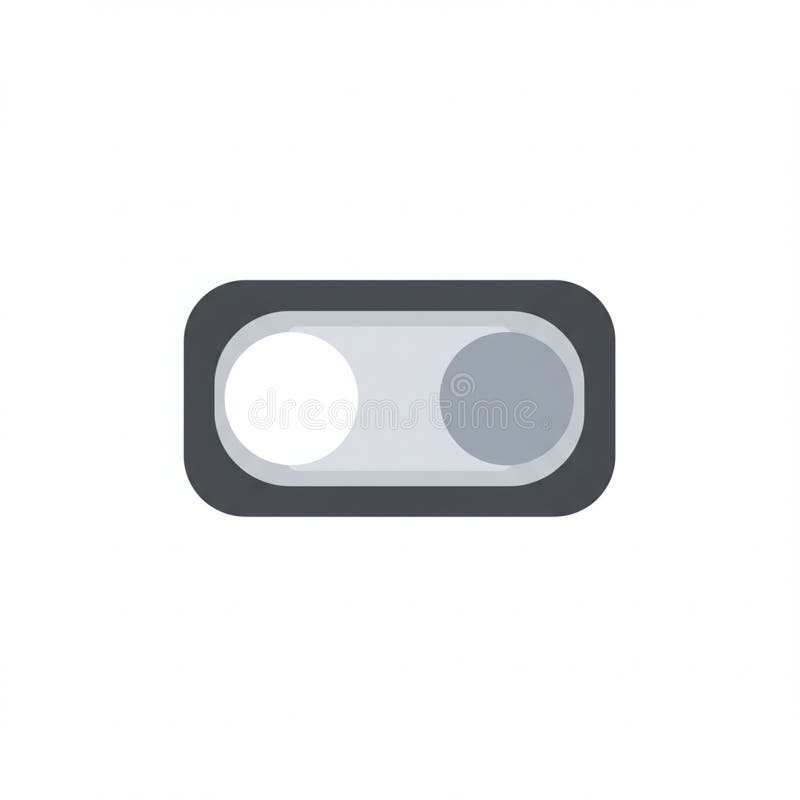 Gray Toggle Switch Icon with an Oval Shape, Featuring a Circular Slider ...