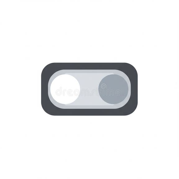 Gray Toggle Switch Icon with an Oval Shape, Featuring a Circular Slider ...