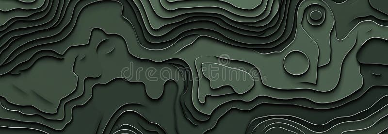 Gray Topographic Line Contour Map with a Geographic Grid Overlay Stock ...