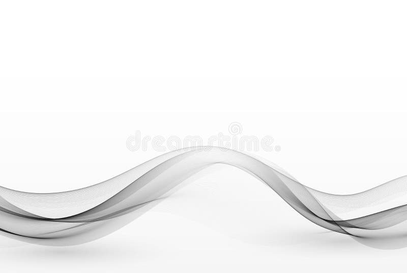 Gray Transparent Wave Flow on White Background Design Element for ...