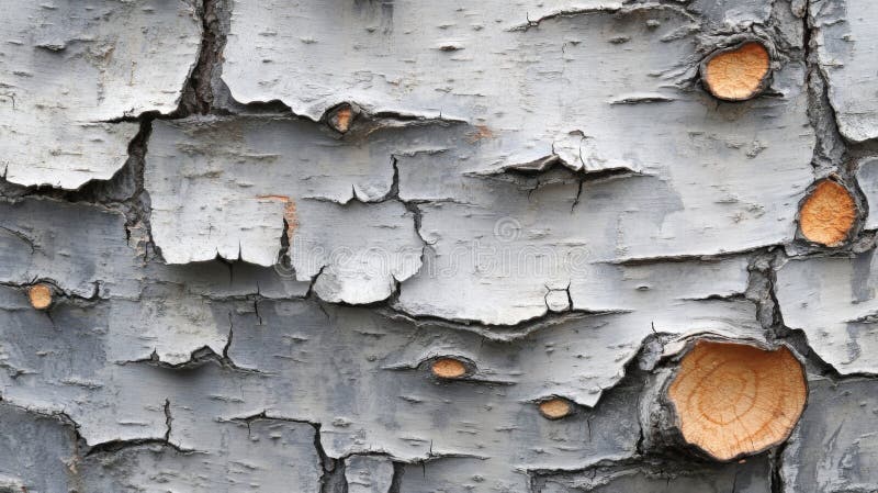 Gray Tree Bark Texture with Exposed Wood Stock Illustration ...