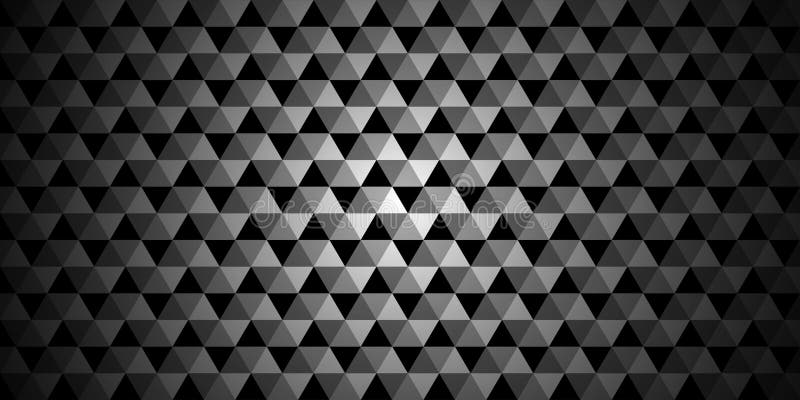 Gray Triangles, Geometric Pattern Background. Dark Black Horizontal ...