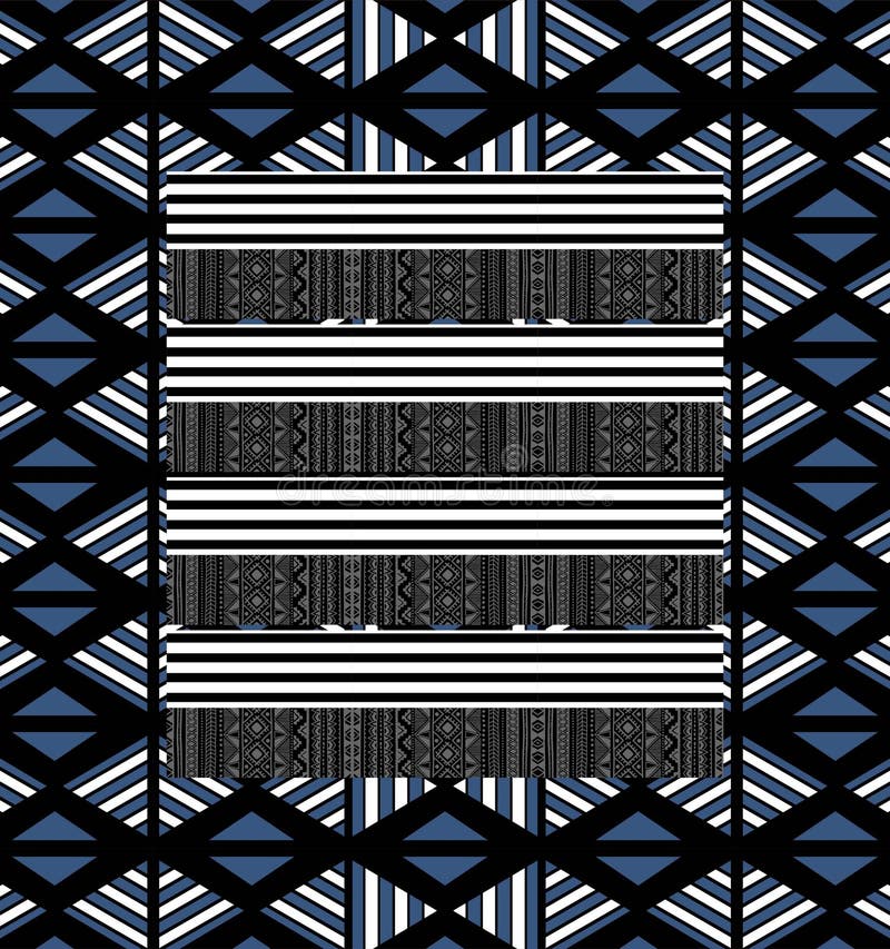 Gray Triangular Ethnic Pattern and Gray Basic White Line Stock ...