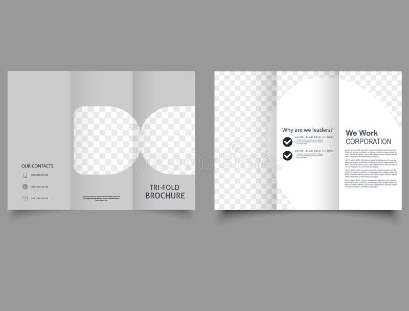 Gray Trifold Brochure Template. Template for Corporate Business ...