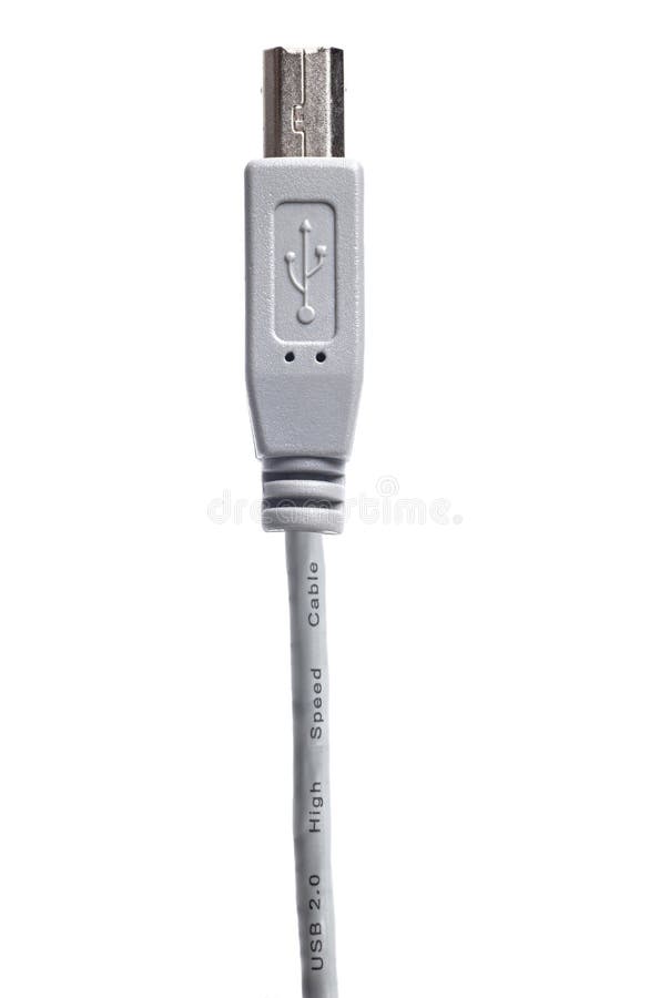 Gray USB Cable Isolated on White Background Stock Photo - Image of ...