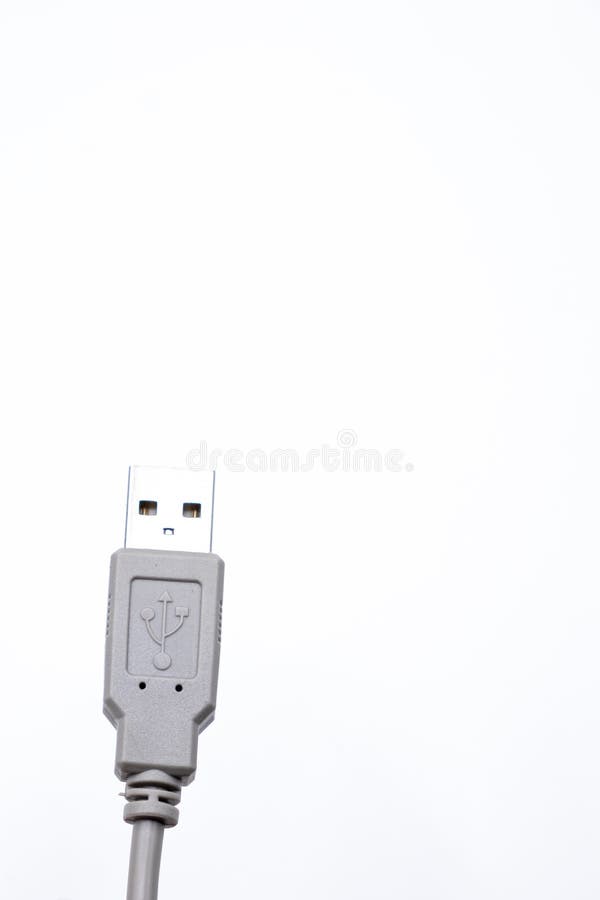 Gray Usb 2.0 Cable with Type a Connector. Isolated on White Background ...