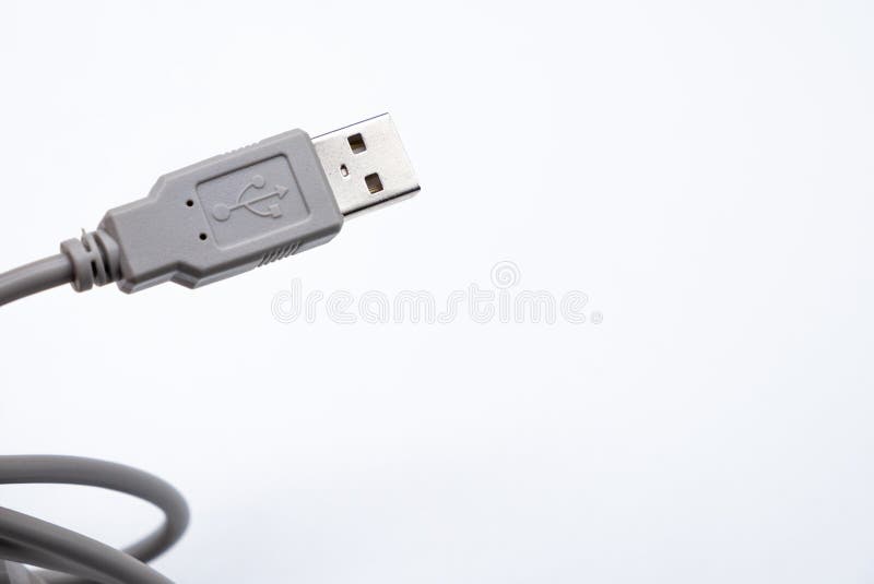 Gray Usb 2.0 Cable with Type a Connector. Isolated on White Background ...