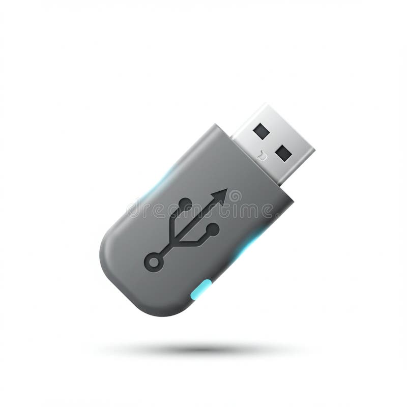 Gray USB Flash Drive with a Sleek, Rectangular Design Featuring a ...