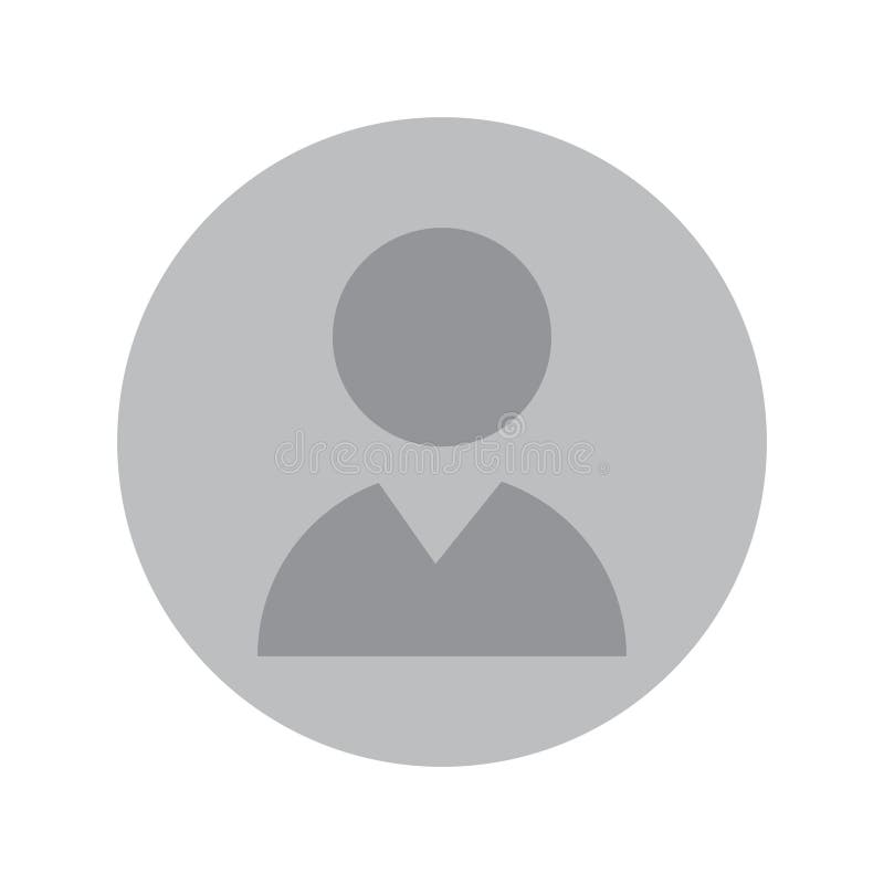 Gray User Icon Inside Circular Frame. Simple Head and Shoulders Silhouette. Represents a Generic ...