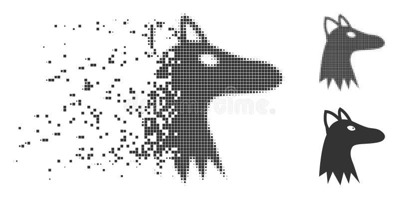 Dissolved Pixel Halftone Fox Head Icon Stock Vector - Illustration of ...