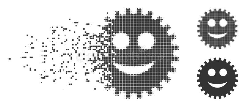 Disintegrating Pixel Halftone Gear Smile Smiley Icon Stock Vector ...