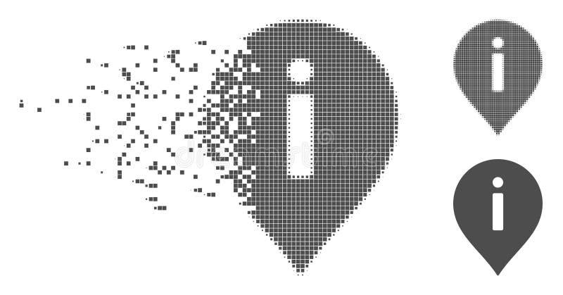 Moving Pixel Halftone Information Marker Icon Stock Vector ...