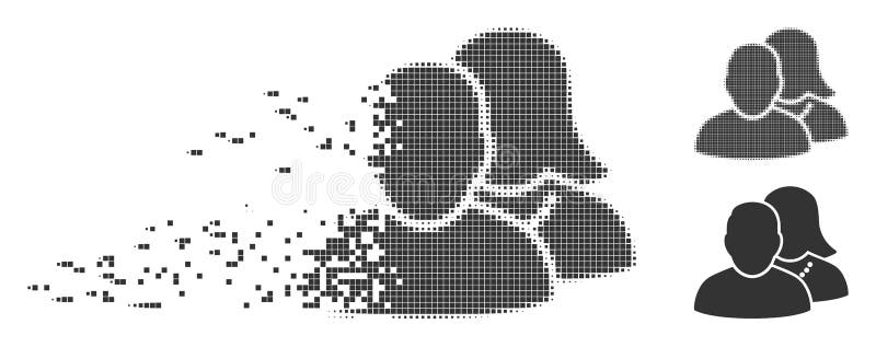 Dissolving Pixel Halftone People Icon Stock Vector - Illustration of ...