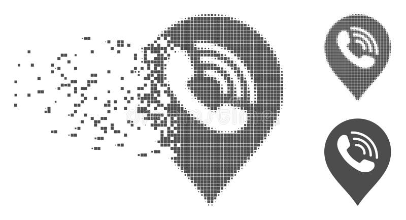 Dissolved Pixel Halftone Phone Call Marker Icon Stock Vector ... Dissolved Pixel Halftone Phone Call Marker Icon Stock Vector ...