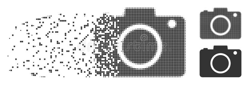Shredded Pixel Halftone Photo Camera Icon Stock Vector - Illustration ...