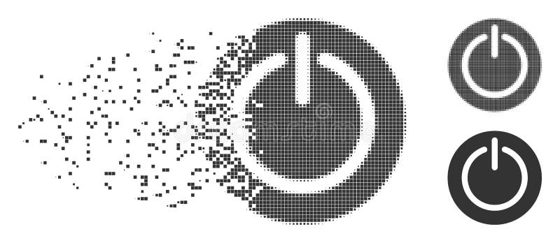 Decomposed Pixel Halftone Turn Off Power Icon Stock Vector ...