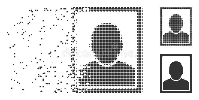 Fractured Pixel Halftone User Image Icon Stock Vector - Illustration of ...