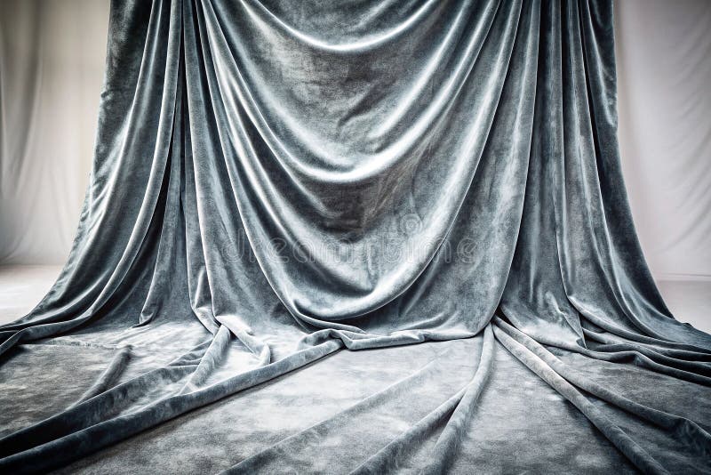 Gray Velvet Drape Studio Background Stock Illustration - Illustration ...