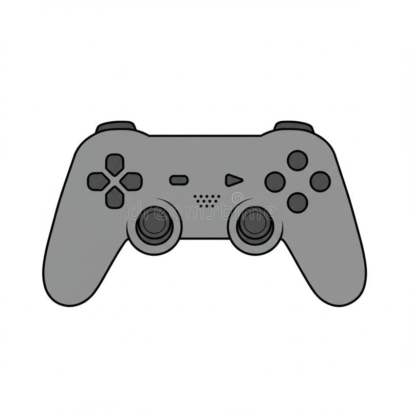 Gray Video Game Controller Featuring a Classic Layout with Two Analog ...