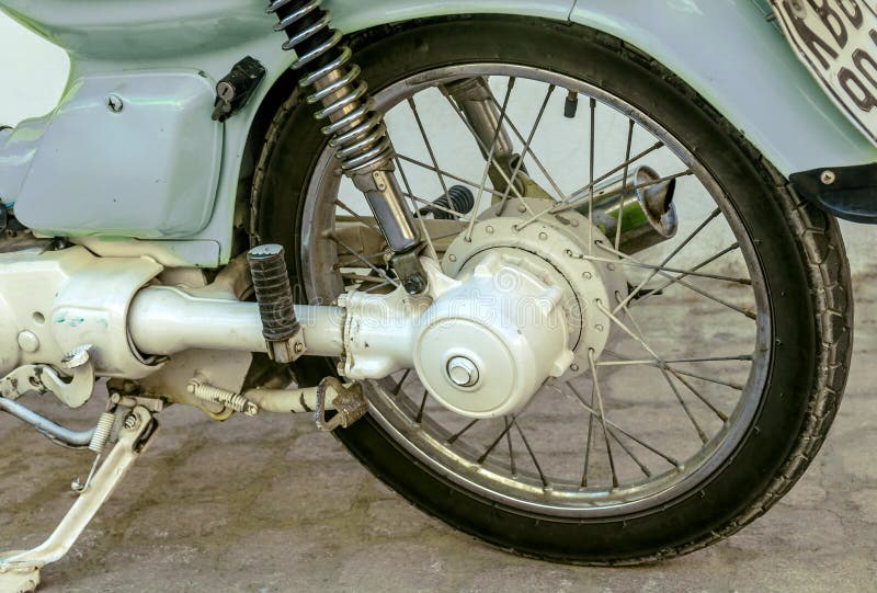 Gray Vintage Motorcycle Wheel Stock Photo - Image of cycle, freedom ...