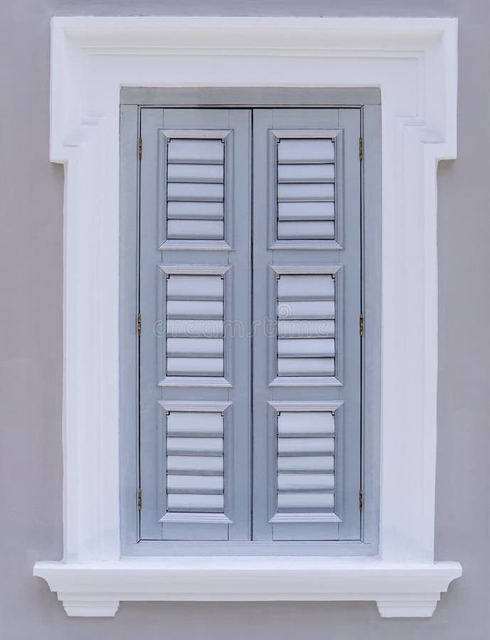 Gray Vintage Windows with White Border Stock Photo - Image of white ...