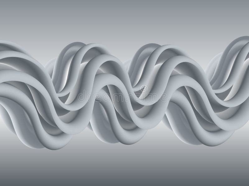 Gray, Volumetric, Wave, Pattern., Realistic, 3d, Wave., Decor, Element ...