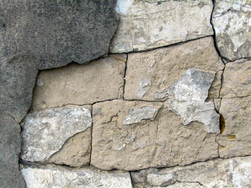 Crumbling Stucco Plaster Brick Wall Background Stock Photo - Image of ...
