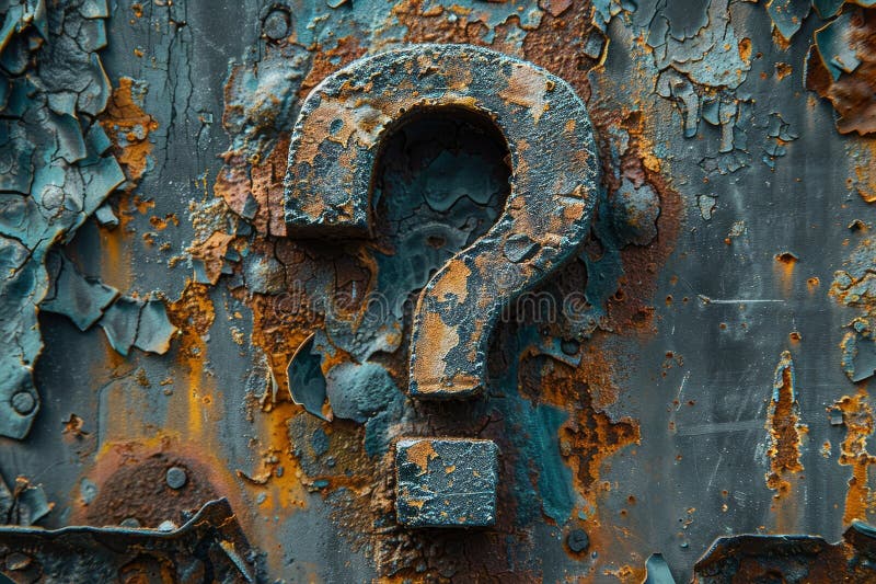 Gray Wall Featuring a Chromed Question Mark Concept of the Unknown with ...