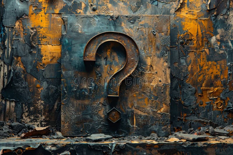 Gray Wall Featuring Chromed Question Mark Symbolizing the Concept of ...